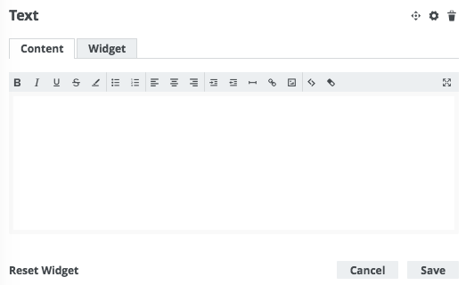 Configure the Text widget
