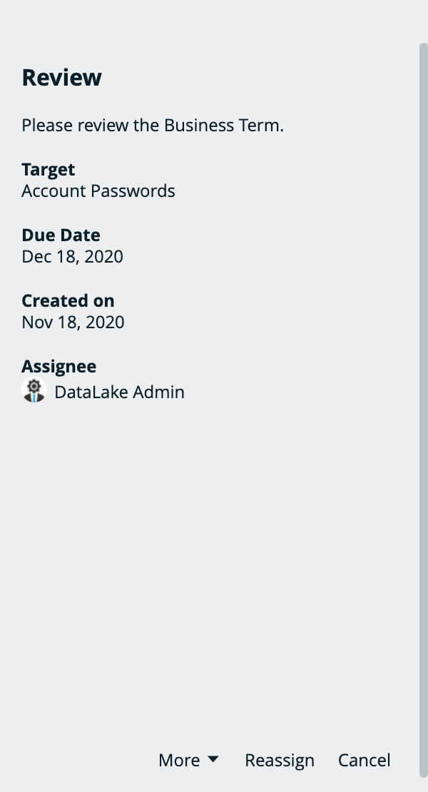 Completing a task from My Tasks page