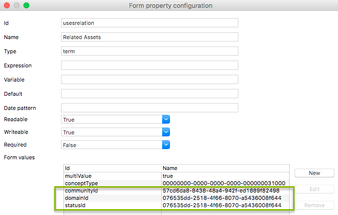 Form values