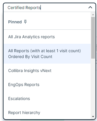 Catalog Reports page